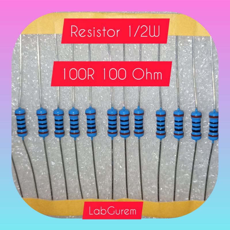 Jual P1 10 Resistor 1/2W Taiwan metal film 1% berbagai ukuran kaki tembaga | Shopee Indonesia