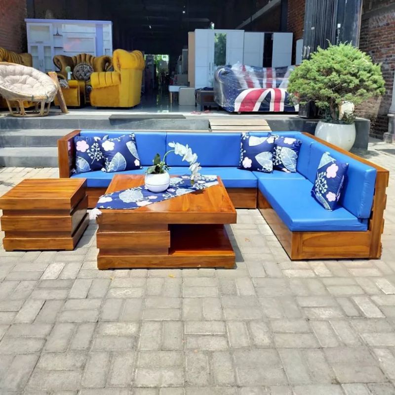 Jual KURSI TAMU SUDUT BOX KAYU JATI JEPARA / KURSI TAMU MINIMALIS ...