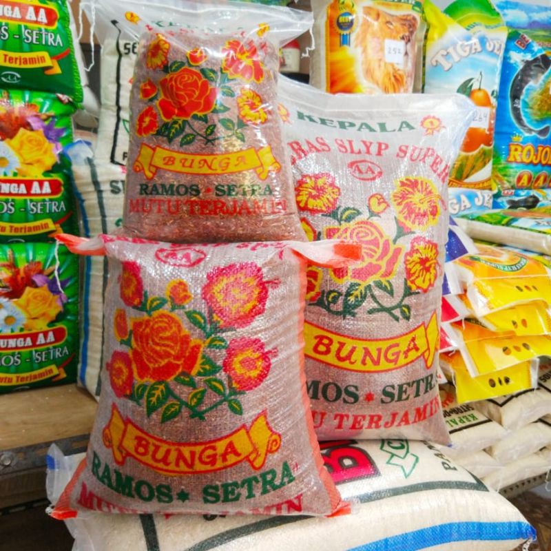Jual BERAS MERAH SUPER ASLI PECAH KULIT CAP BUNGA 3KG | Shopee Indonesia