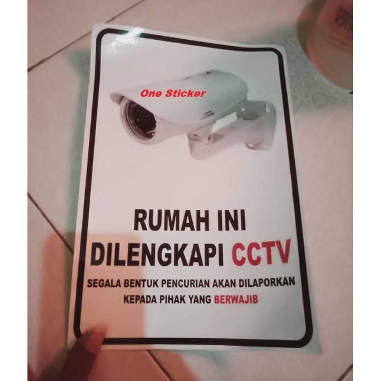 Jual Ready Sticker Stiker Printing Safety Sign Rumah Di Awasi CCTV ...