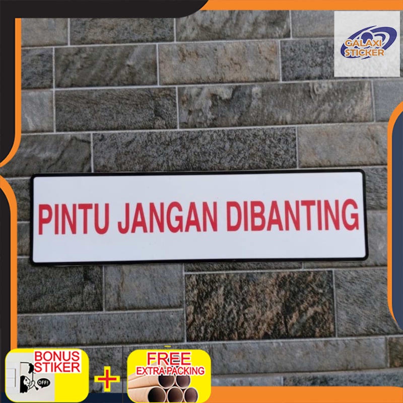 Jual Promo Stiker Vinyl Pintu Jangan Dibanting Ruangan Office Safety ...