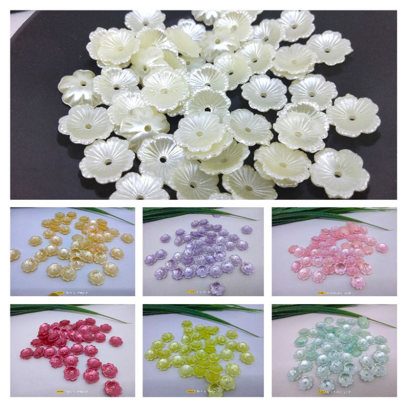 Jual 90 piece manik bunga bulat boleh pilih warna | Shopee Indonesia