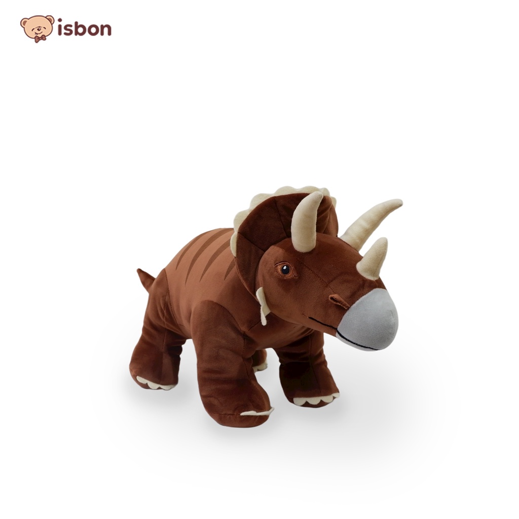 Jual Boneka Dinosaurus dino Triceratops Bertanduk Tiga Warna Coklat ...