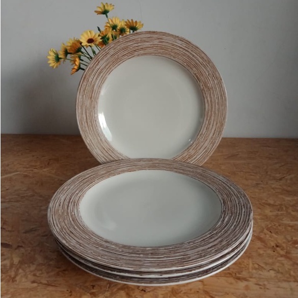 Jual 01148 Piring Makan Keramik Motif / Piring Keramik / Piring Makan ...