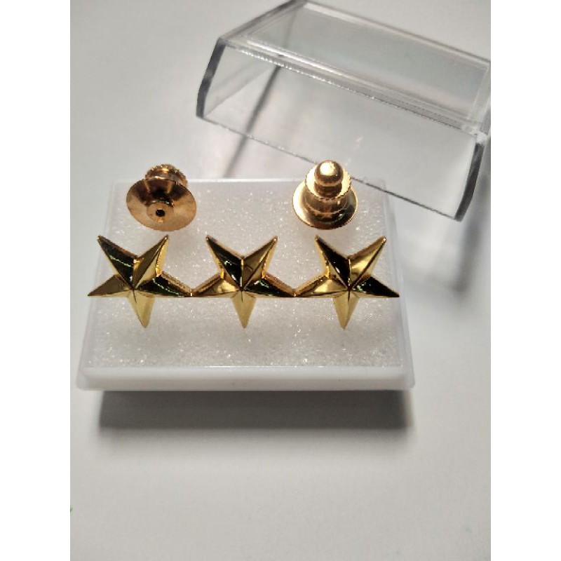 Jual Asessoris pin Bintang,Pin Bintang 3 Bintang chrome emas | Shopee ...