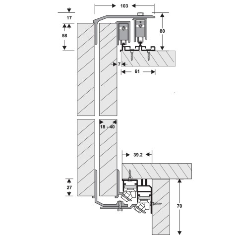 Jual Roda Dan Rel SD 050 Knockers 2.5m 2P Pintu Geser | Shopee Indonesia