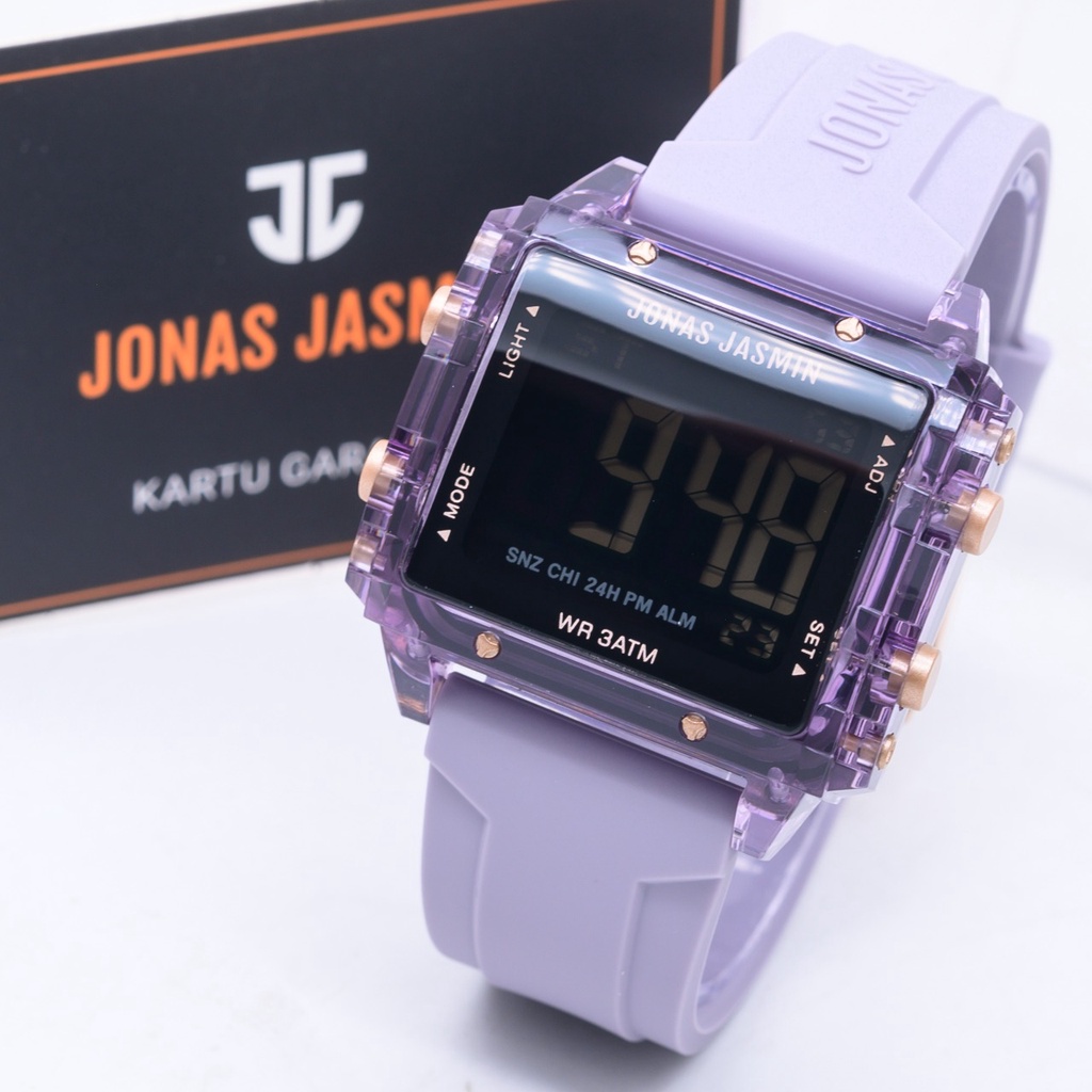 Jual (COD) JAM TANGAN WANITA DIGITAL JONAS JASMIN TALI RUBBER/KARET ...