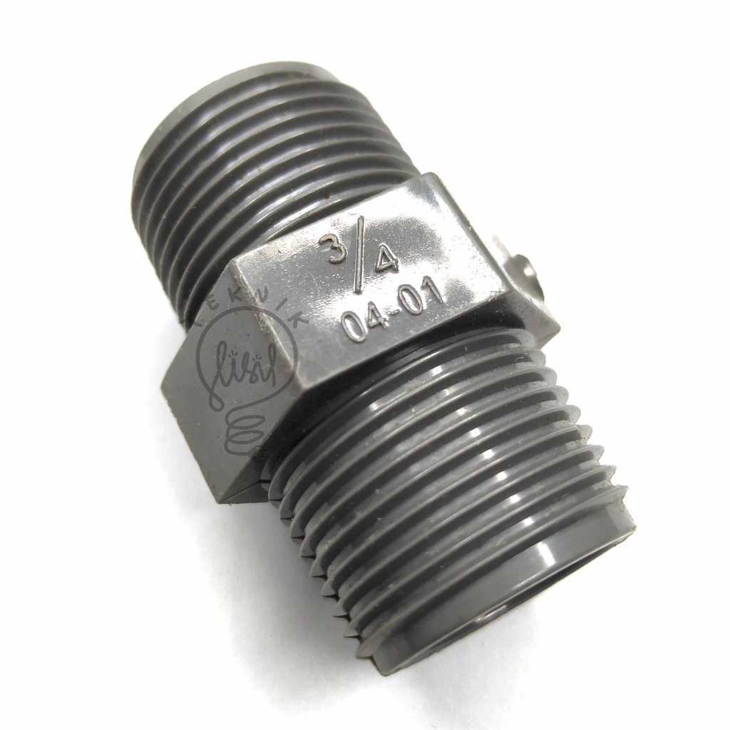 Jual DOUBLE NEPPLE NIPEL NIPPLE DRAT 3/4 INCH 0,75 INCH PVC RUCIKA PIPA ...