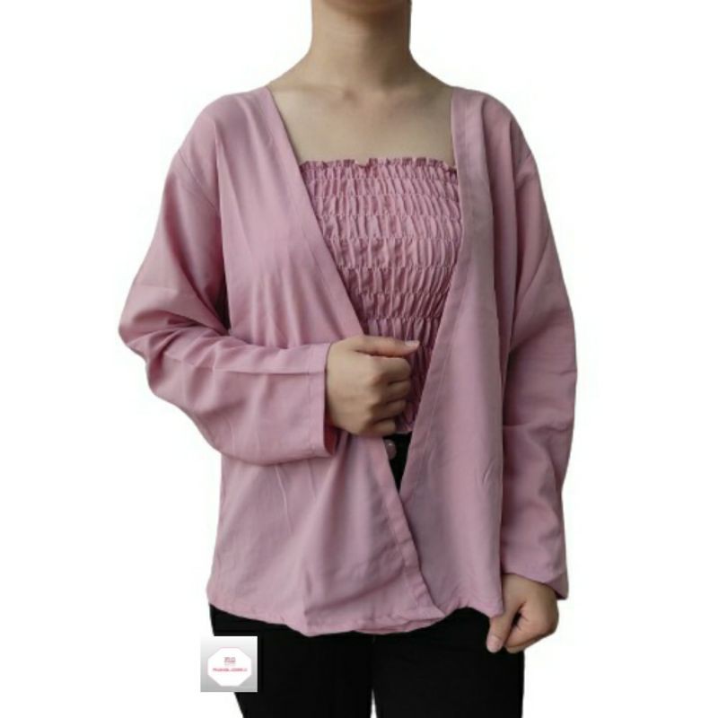 Jual Cardigan Set Kemben Lengan Panjang / Atasan Set Kemben | Shopee Indonesia