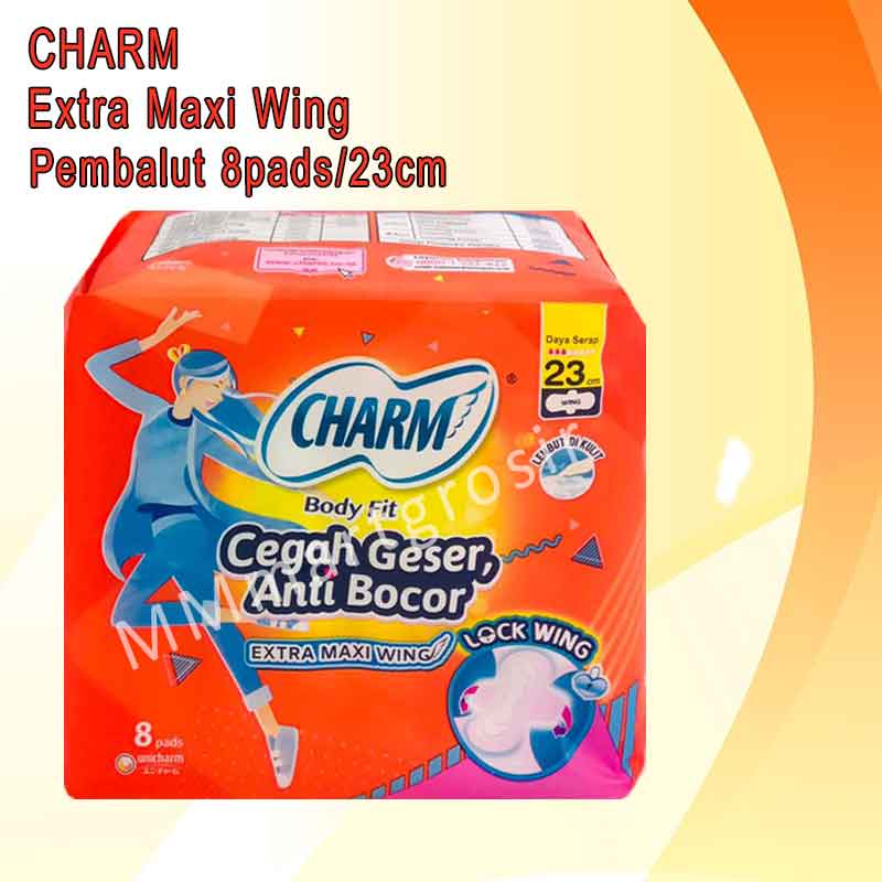 Jual Charm / Extra Maxi Wing / Pembalut Lock Wing / Body Fit / 8pads ...