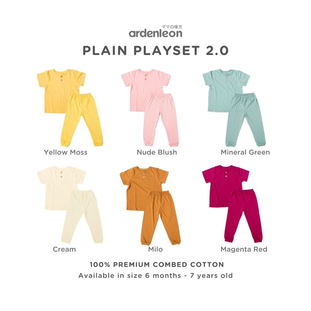 Jual ARDENLEON Unisex Plain Playset 2.0 Setelan Anak (6 Mo-7 Yr ...