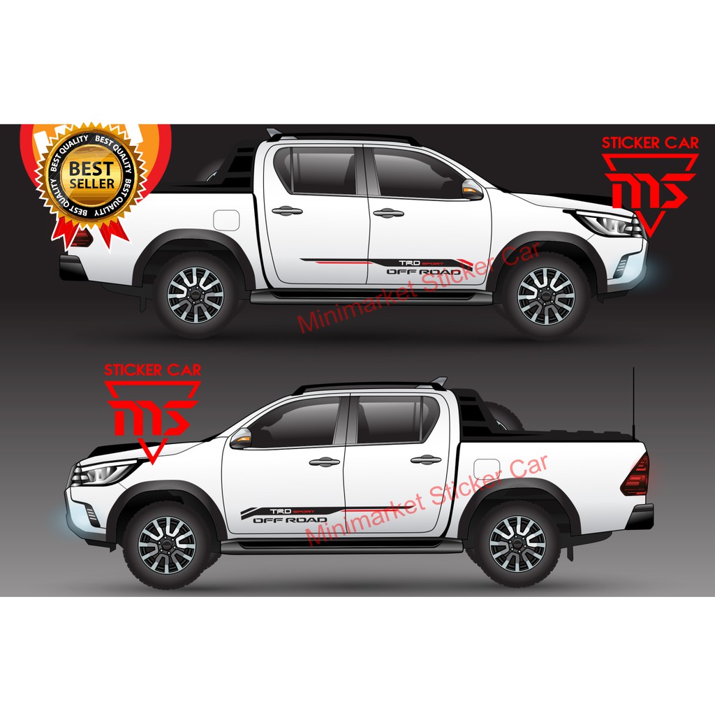Jual STIKER HILUX STICKER MOBIL TOYOTA HILUX TRD OFFROAD CUTTING SIDE ...