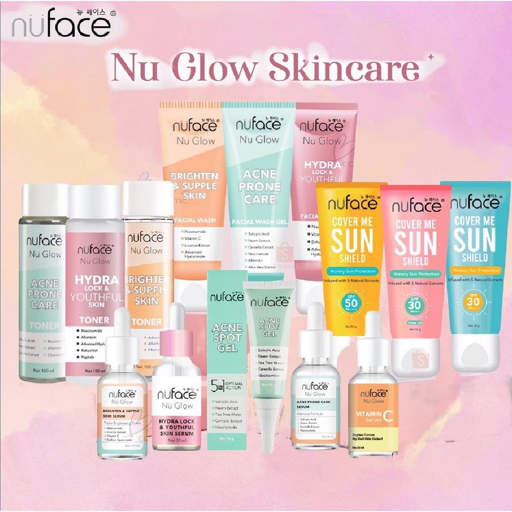 Jual NUFACE Nu Glow Skincare | Toner | Face Serum | Facial Wash | Spot ...