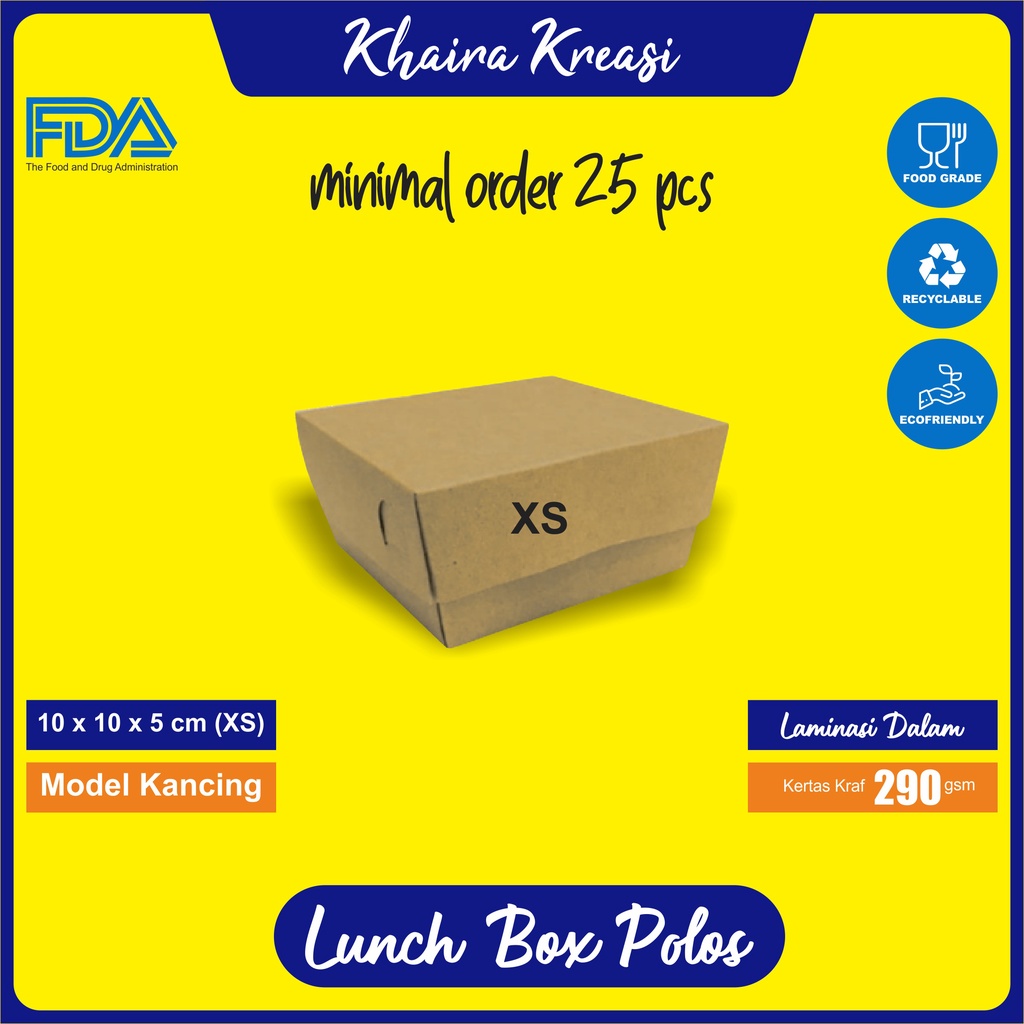 Jual Lunch Box, Kotak Makan, Box Makanan, Dus Makanan, Kertas Kraft 290 ...