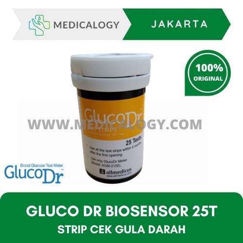 Jual Gluco Dr Biosensor GlucoDr Bio Sensor Strip isi 25 T | Shopee ...
