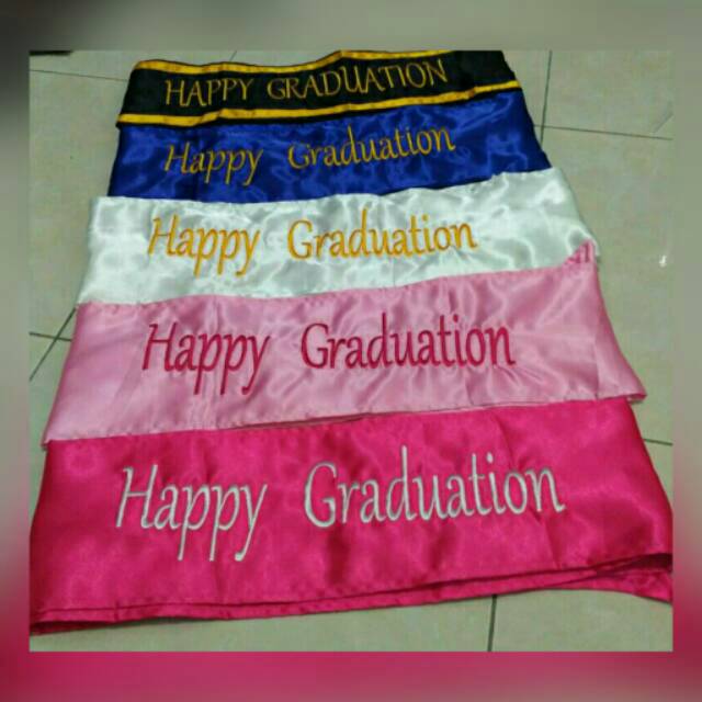 Jual Selempang wisuda happy graduation ready stock | Shopee Indonesia