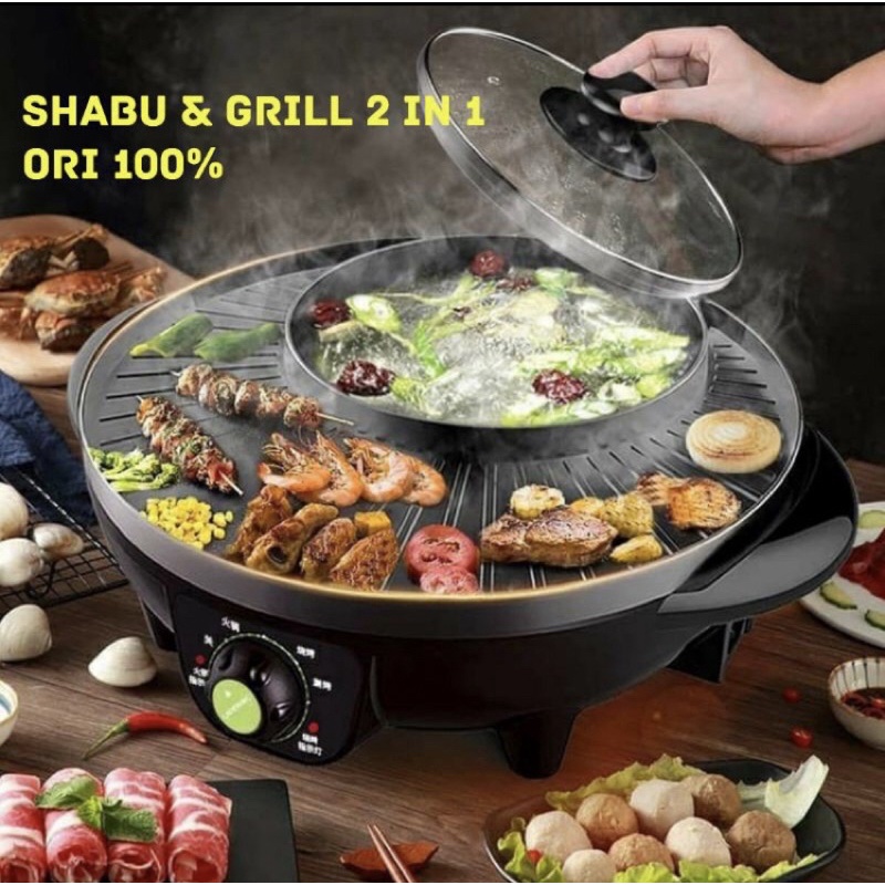 Jual Hotpot BBQ Shabu Steampot Suki Grill 2in1 listrik | Shopee Indonesia