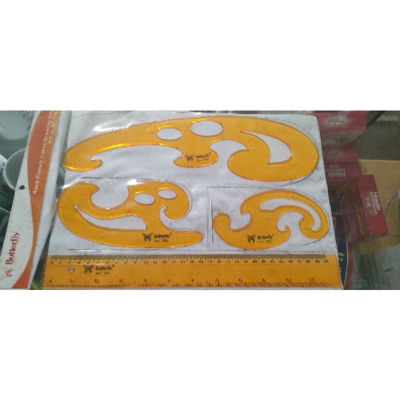 Jual penggaris kurva / penggaris mal lengkung / curve drawing set ...