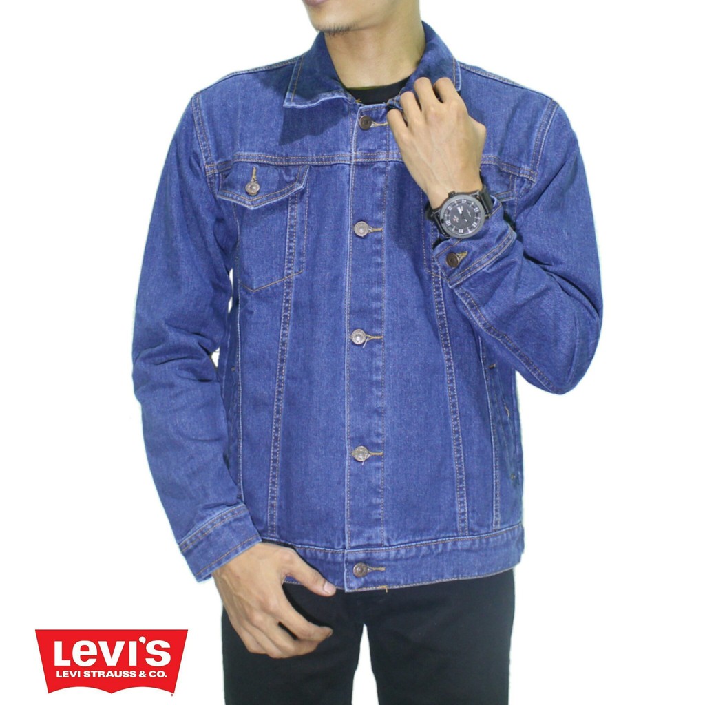 Jual Jaket Jeans Pria Bomber Jaket Jeans Polos Original Shopee Indonesia