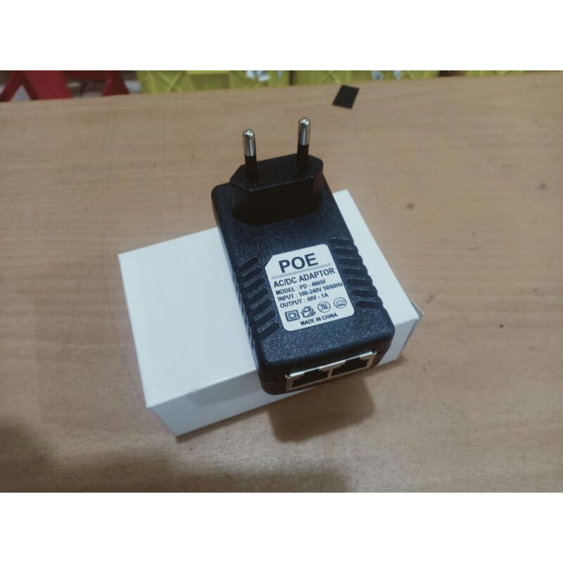 Jual adaptor Poe 2 injector 48v 1a 2A 24w ethernet cctv kamera ip ...