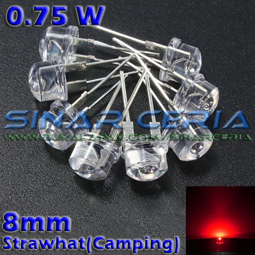 Jual LED Putih = Merah 8mm Camping ( StrawHat Red ) | Shopee Indonesia
