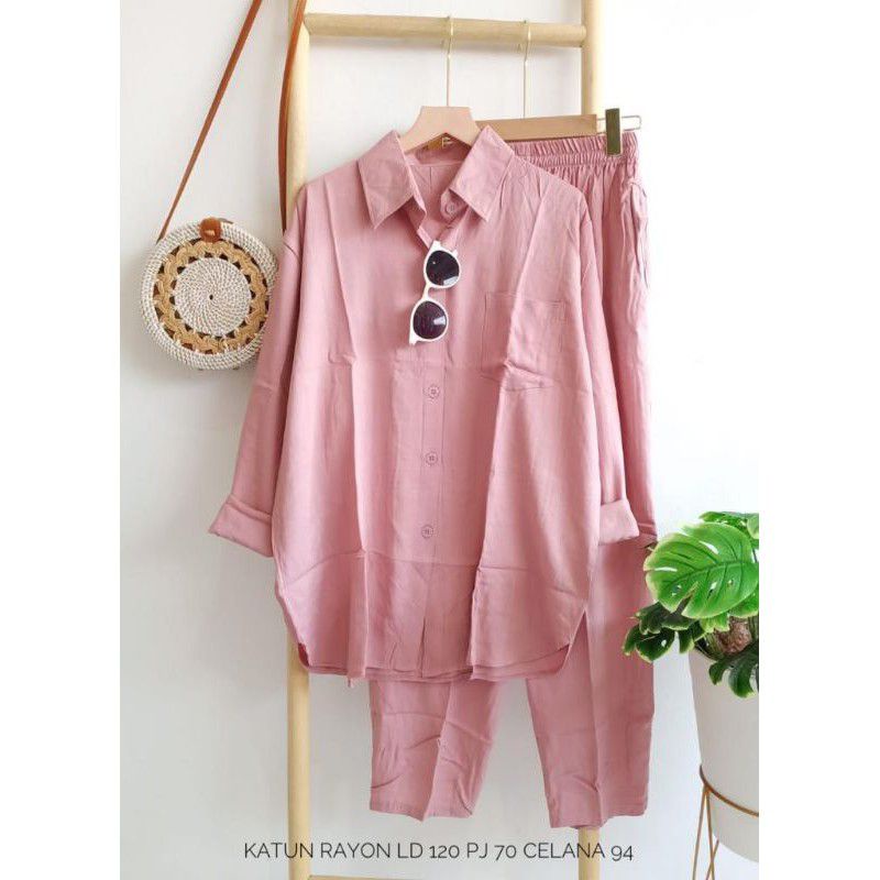 Jual SETELAN CELANA KEMEJA POLOS PREMIUM //SETELAN KEKINIAN// SETELAN ...