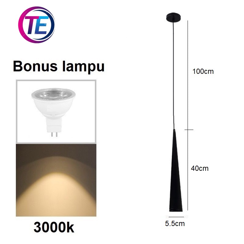 Jual Lampu Gantung LED Tabung Kerucut Minimalis / Lampu Dekorasi Bar ...