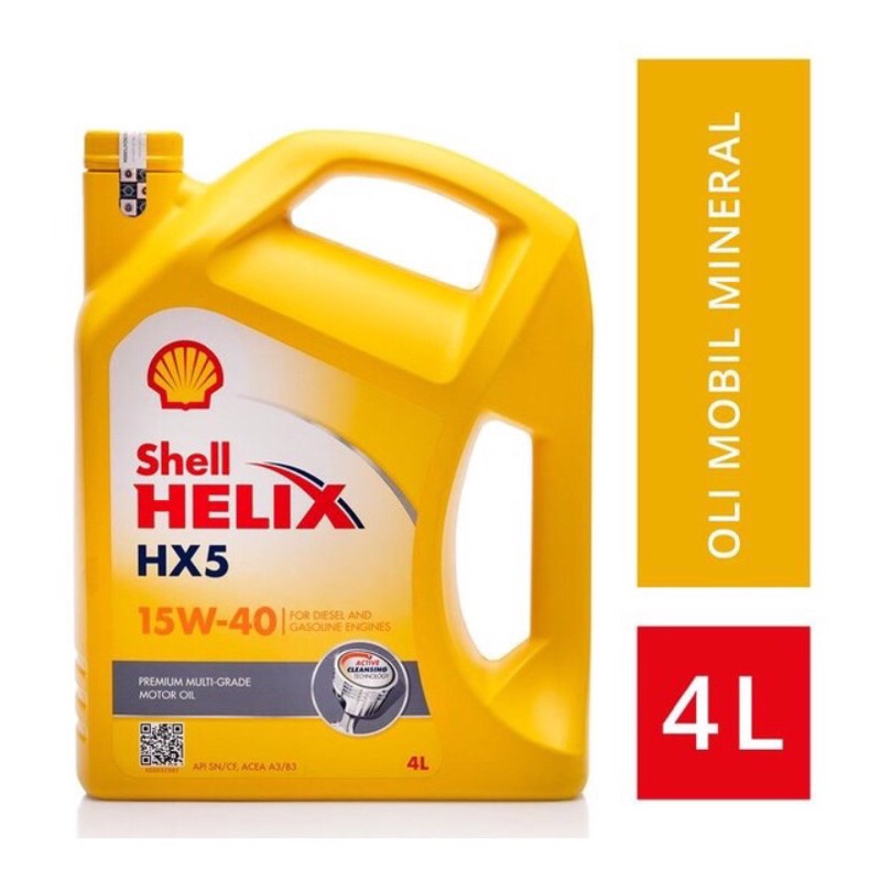 Jual OLI SHELL HELIX HX5 15W-40 4 Liter Original ATAU OLI SHELL HELIX ...