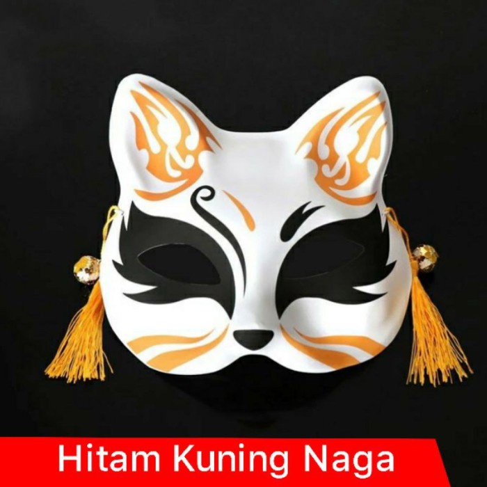 Jual AFT Topeng Anbu Kucing Setengah Wajah Demon Slayer Fox Mask Kabuki ...