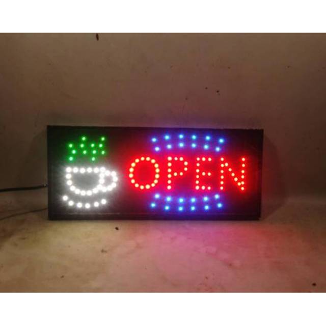 Jual Tulisan lampu led sign like running text open cangkir kedip2 gerak ...