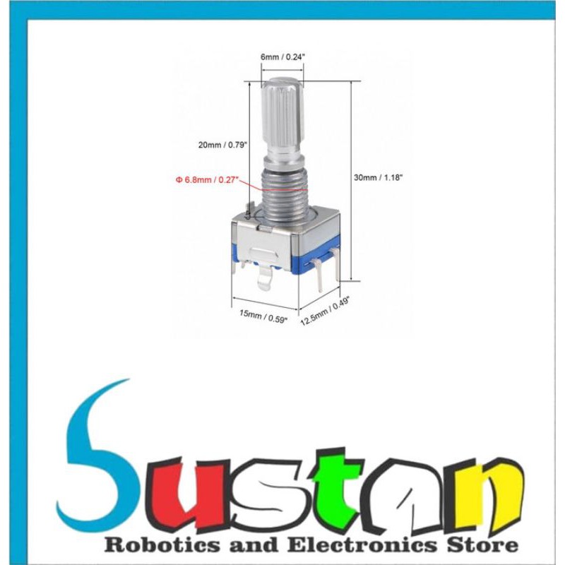 Jual EC11 EC-11 20MM 5P Rotary Encoder Switch Audio Digital ...