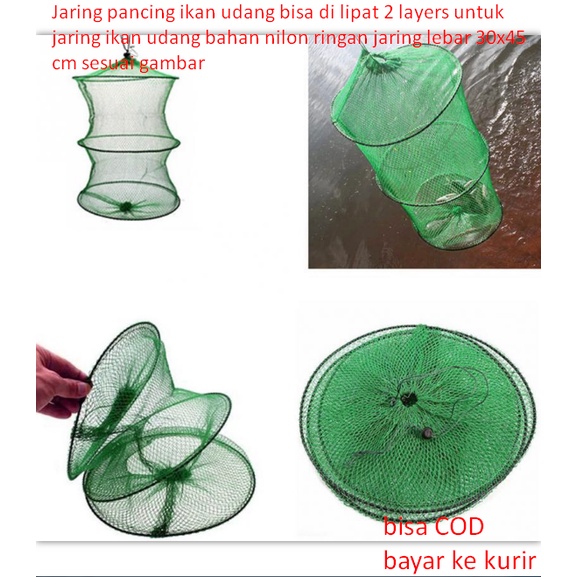 Jual Jaring pancing ikan udang bisa di lipat 2 layers untuk jaring ikan ...