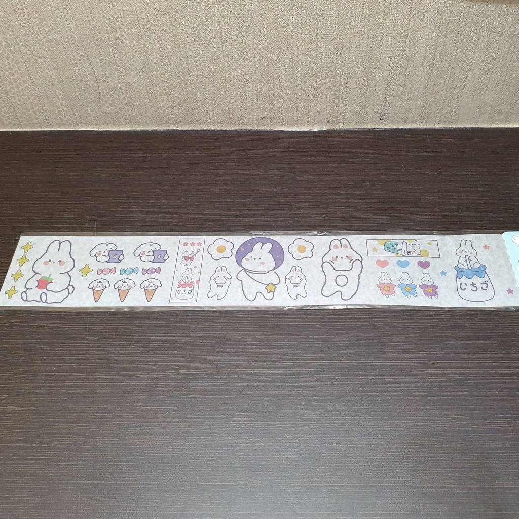 Jual Sticker Panjang Aesthetic Lucu Bear Bunny DIY Journaling Scrapbook ...