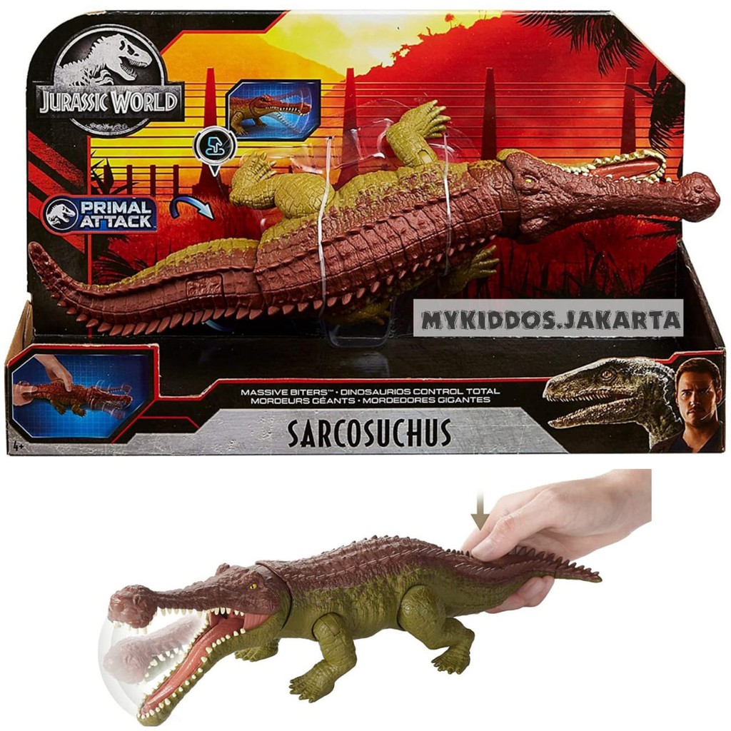 Jual Jurassic World Figure - Primal Attack SARCOSUCHUS Massive Biters ...