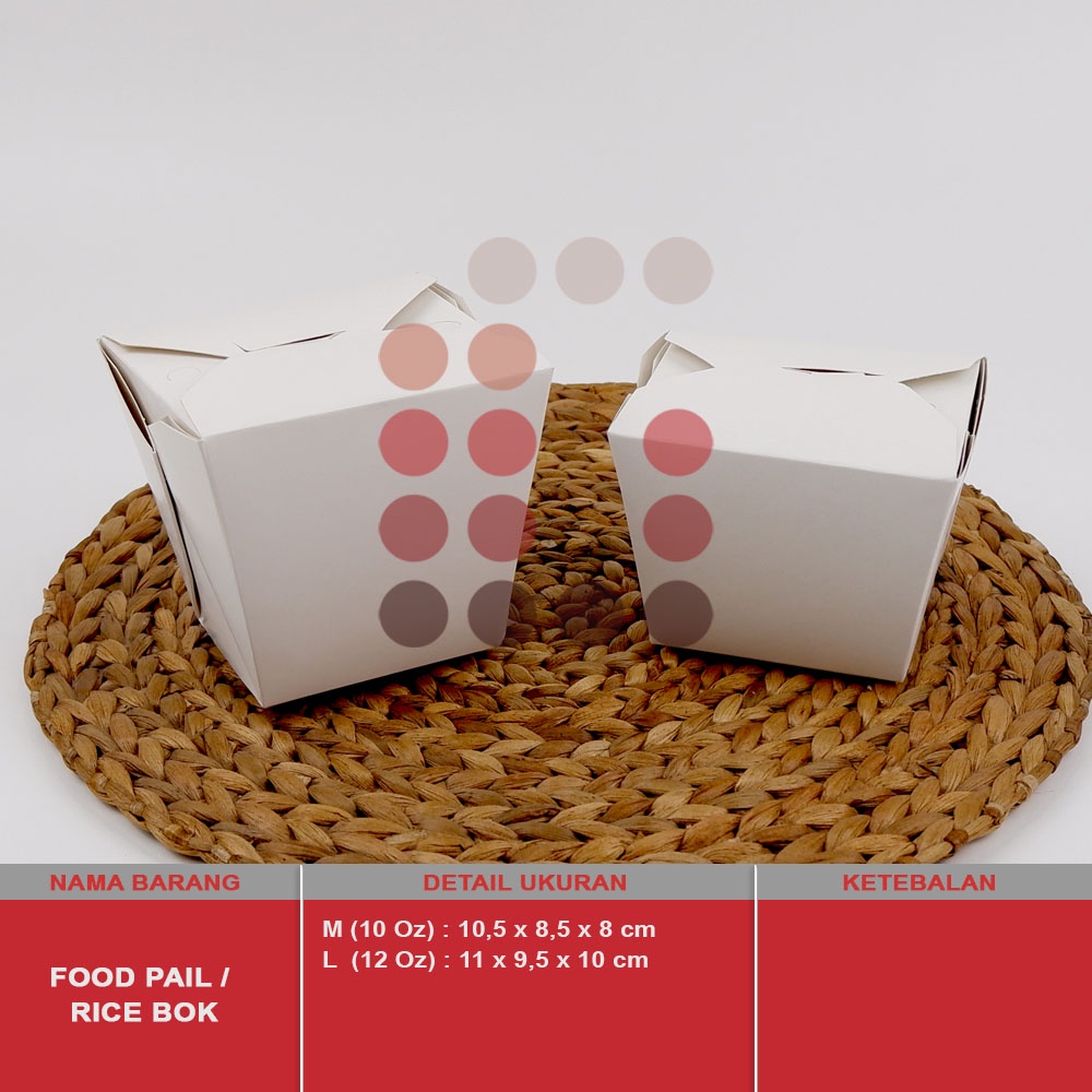 Jual food pail / paper box / RICE BOX Uk. L isi 25 pcs | Shopee Indonesia