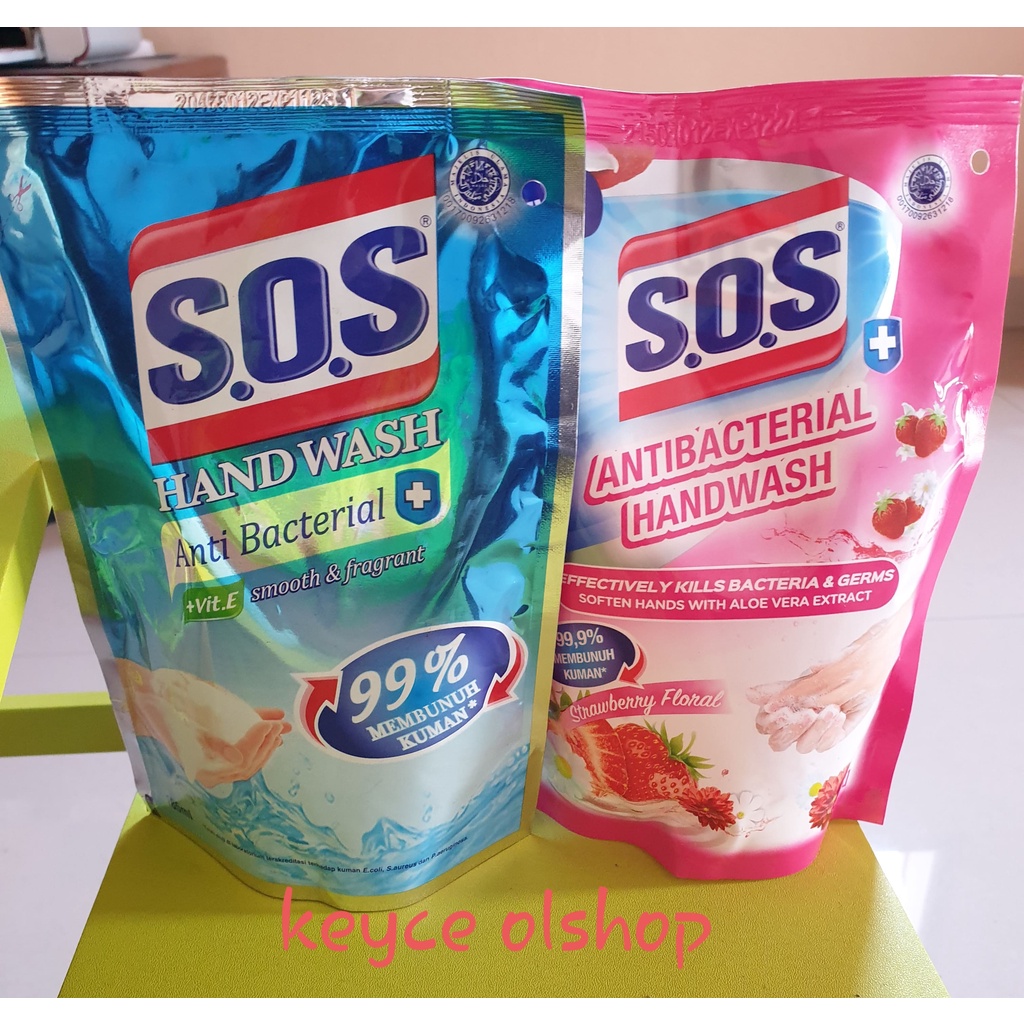 Jual Sabun cuci tangan SOS Hand wash antibacterial 185 & 300 ML ...