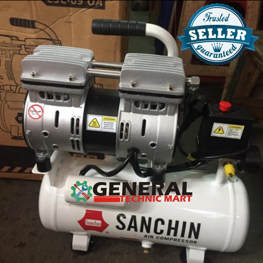 Jual Kompresor angin silent halus Oilles Sanchin Compressor 9 Liter 0 ...