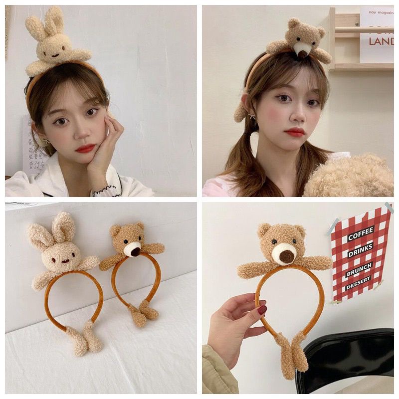 Jual FLUFFY BEAR RABBIT HEADBAND / BANDO BONEKA KOREA LUCU / BANDO ...