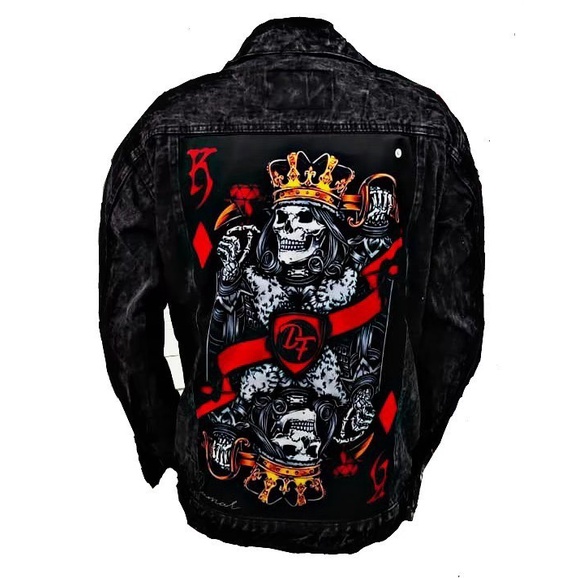 Jual Jaket Jeans Printing Bergambar belakang - Jaket Denim Distro ...