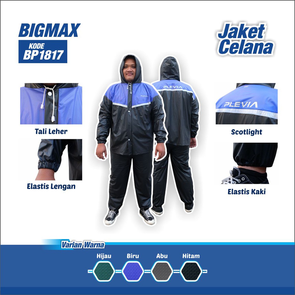 Jual Jas Hujan Ukuran Super Besar Plevia Bigmax 1817 | Shopee Indonesia