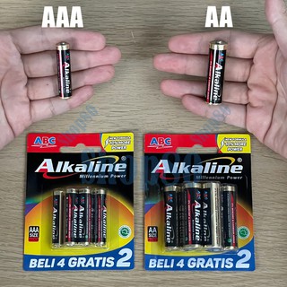 Jual ABC Alkaline AAA / AA 6 pcs Baterai Batere Batre Battery A3 / A2 isi 6pcs | Shopee Indonesia