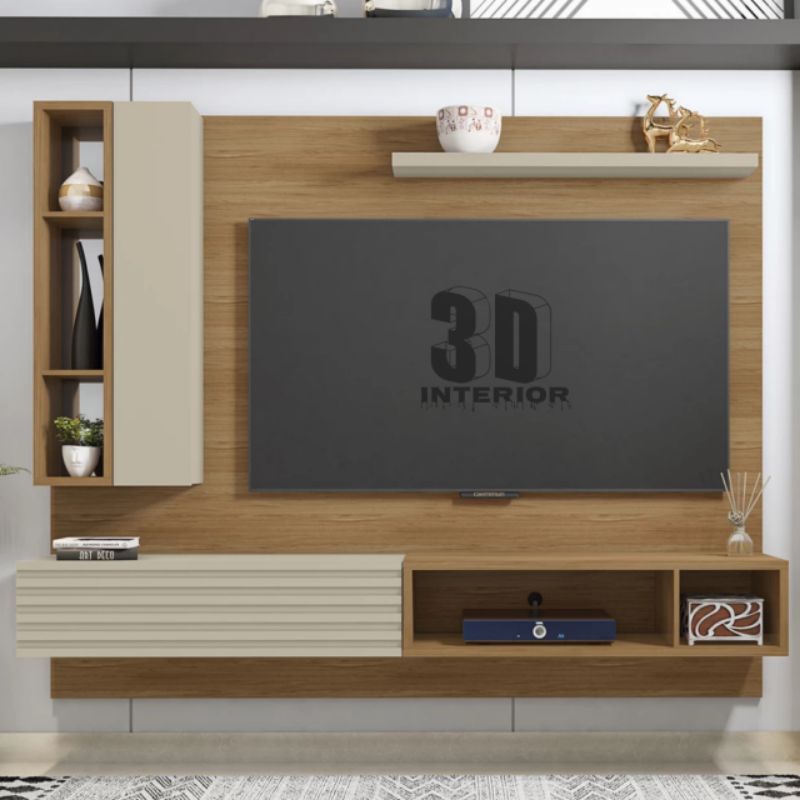 Jual Backdrop TV | Rak TV Gantung Minimalis Finishing HPL | Shopee ...