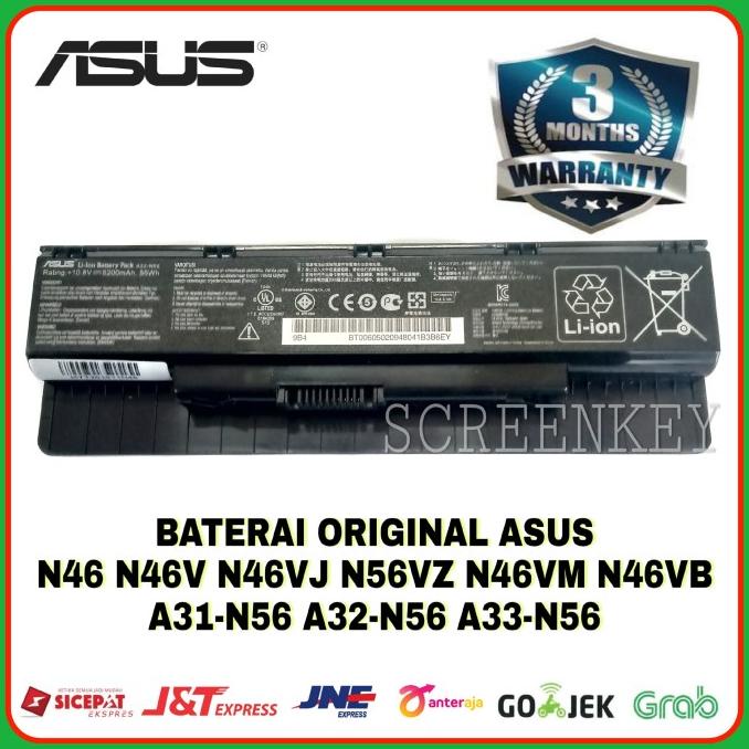 Jual Baterai Original Laptop ASUS N46 N46V N46VJ N46VZ N46VM N46VB A31 ...