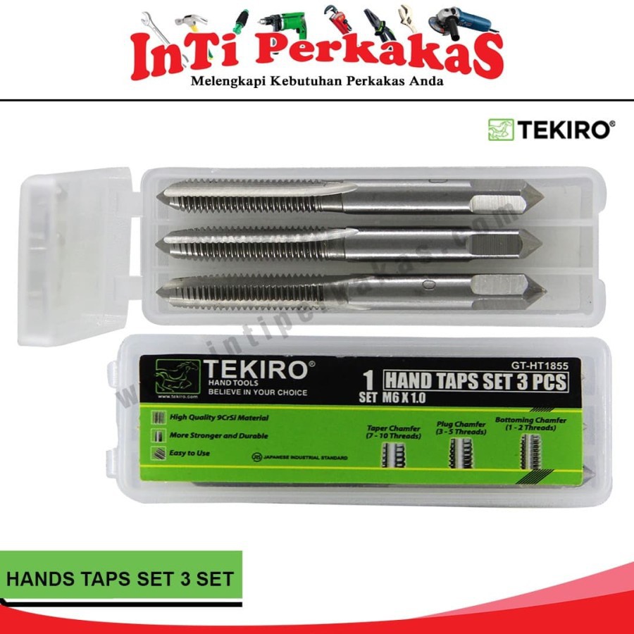 Jual HAND TAPS SET 3 PCS M3 X 0.5 MM TEKIRO Original Product - Ukuran ...