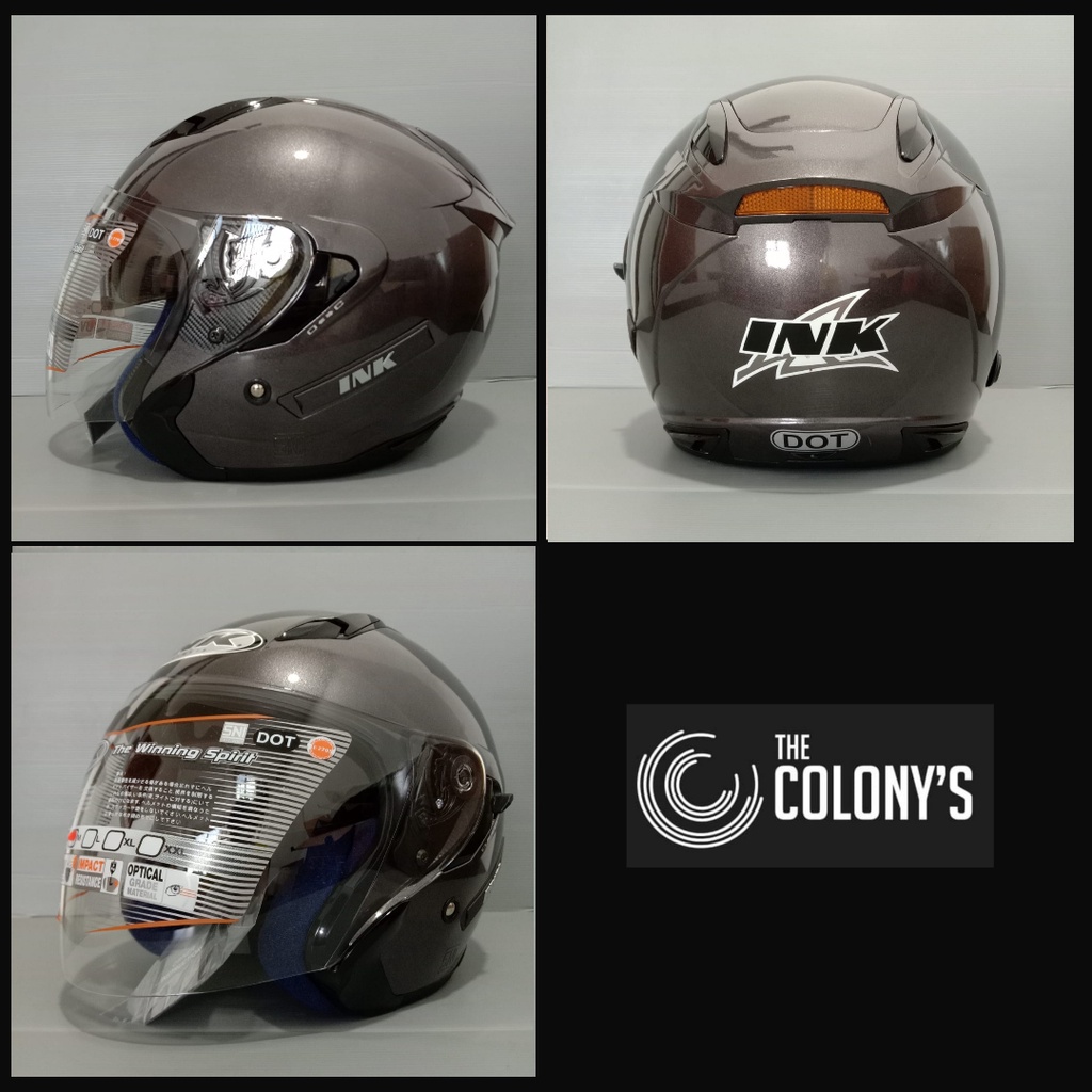 Jual HELM INK HALF FACE HALFFACE INK METRO SOLID POLOS GUNMETAL GLOSSY ...