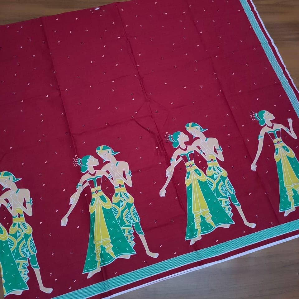 Jual Kain batik solo rama sinta merah | Shopee Indonesia