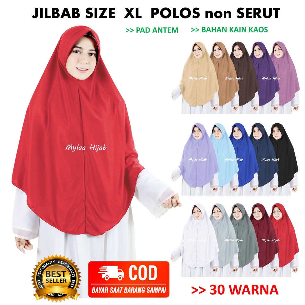 Jual JILBAB INSTAN BERGO kerudung krudung hijab size XL NON SERUT bahan ...