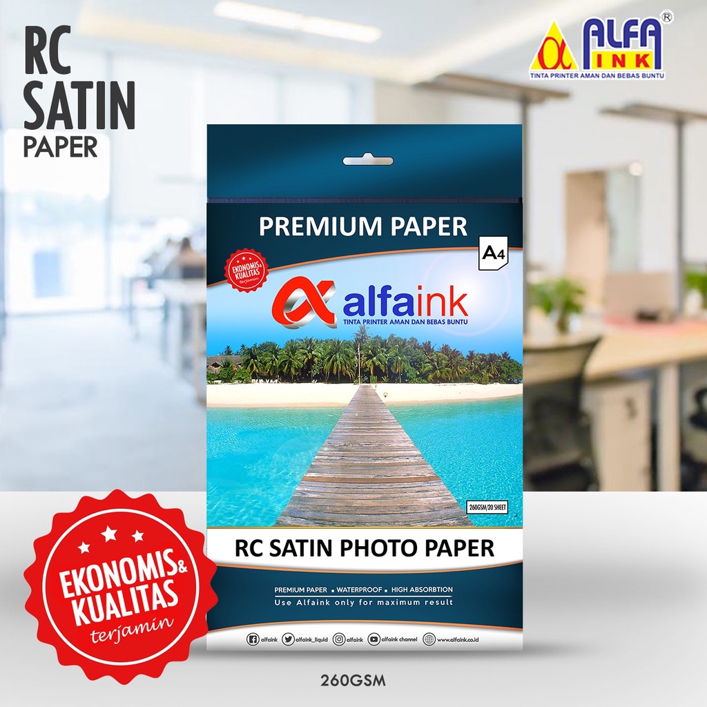 Jual RC SATIN PHOTO PAPER A4 KERTAS FOTO / KERTAS FOTO BERTEKSTUR KULIT ...