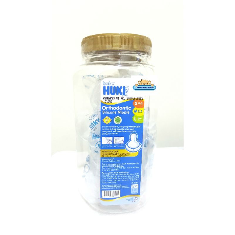 Jual Dot baby Huki gepeng orthodontic jar toples nipple isi 18 S M L XL ...