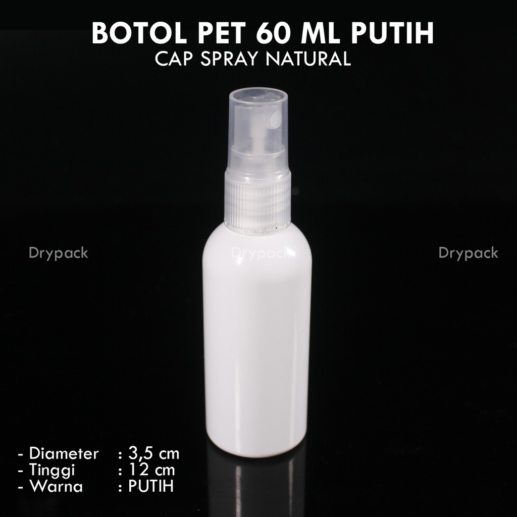 Jual Botol Spray 60 ml Putih tutup3 varian warna | Shopee Indonesia